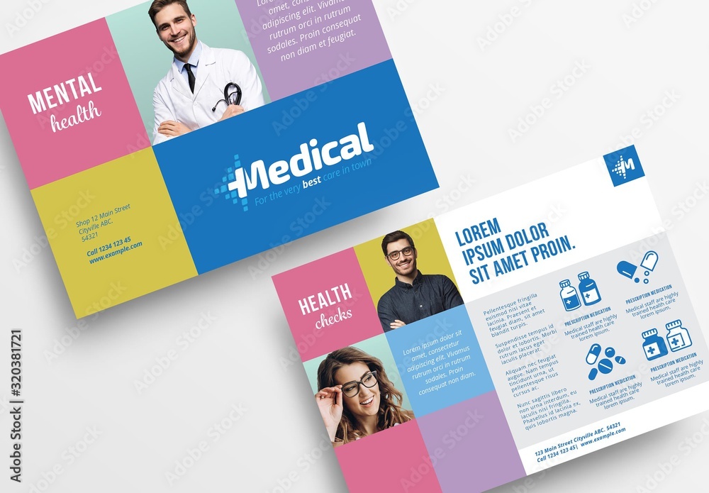 Simple Modern Medical Flyer Layout Stock Template | Adobe Stock
