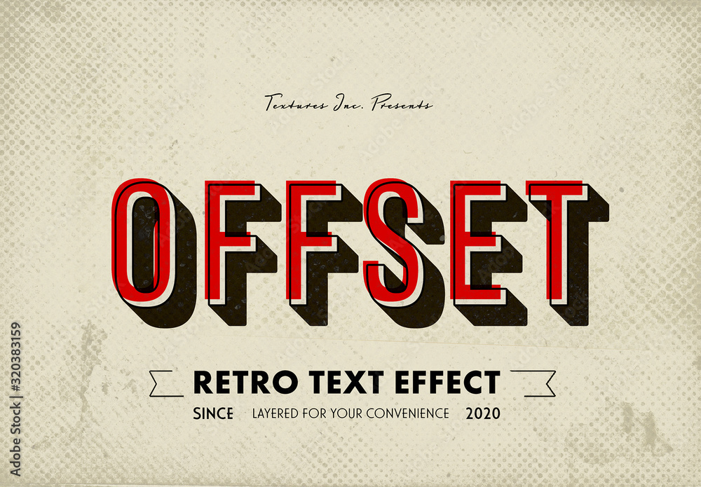 Retro Offset Text Effect Mockup Stock Template | Adobe Stock Retro Offset Text Effect Mockup Stock Template | Adobe Stock