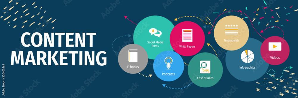 Content Marketing Flat Vector Icons. Content Marketing Vector ...