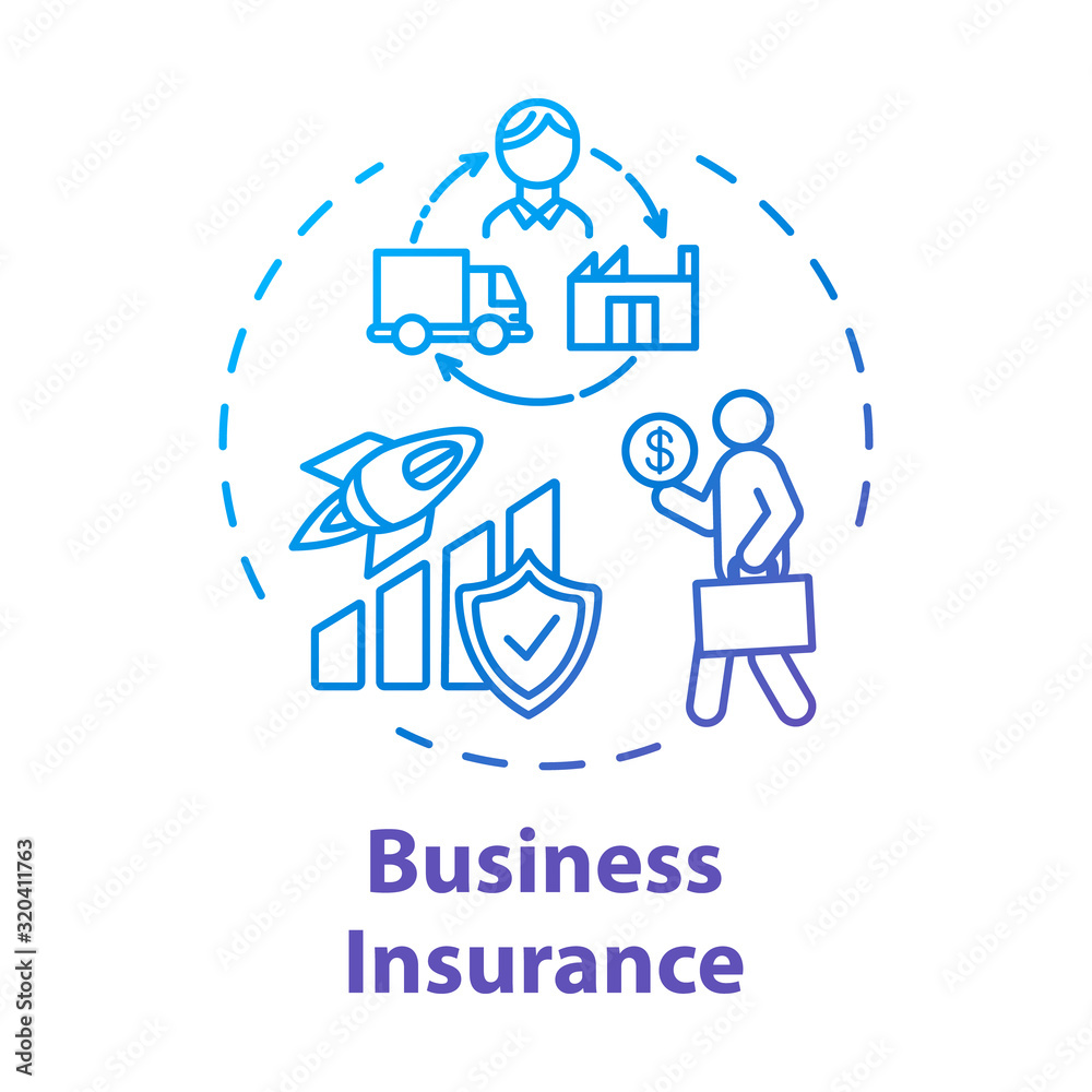 Business insurance concept icon. Savings protection. Money loss ...