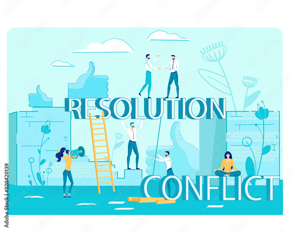 Business Conflict Management, Resolution. Vector. Stock Vector | Adobe ...