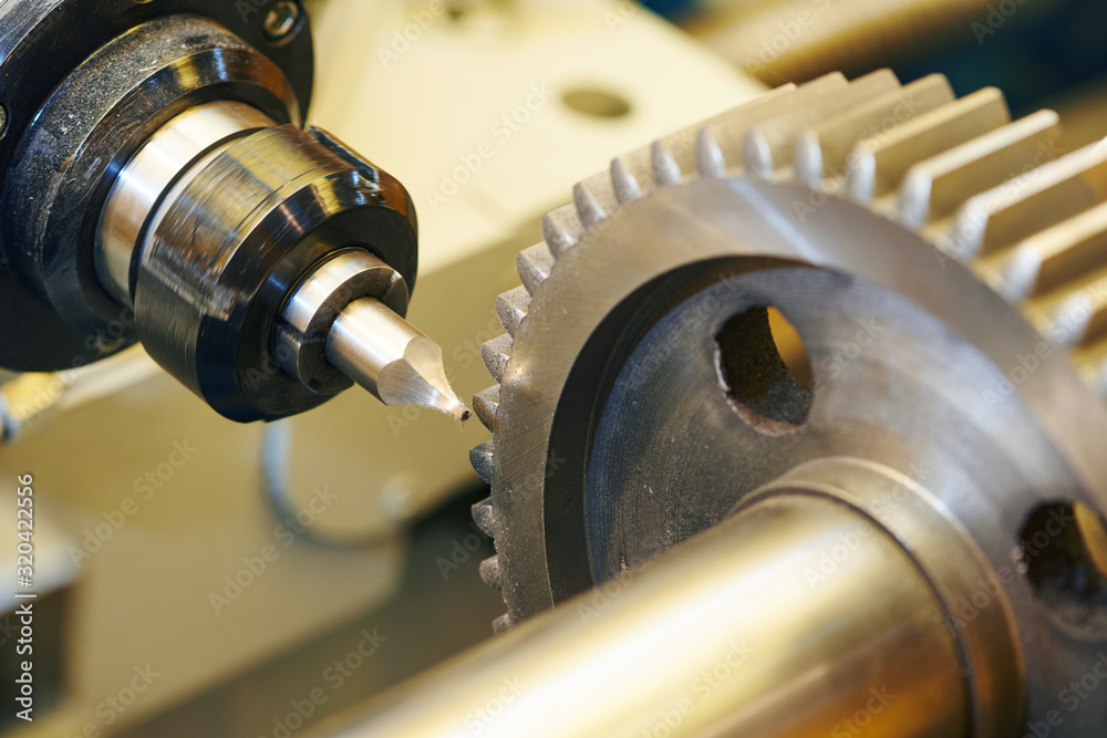 tooth gear machining in metal working industry Stock Photo | Adobe Stock