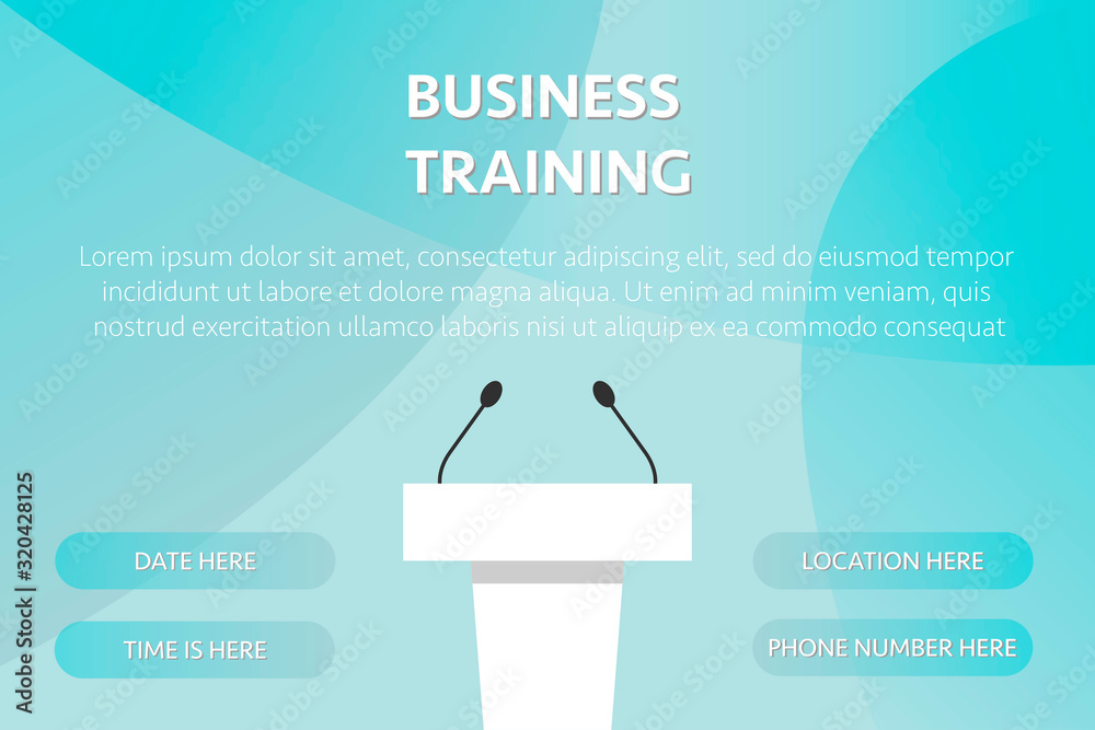 Vector illustration of business training poster, business conference ...
