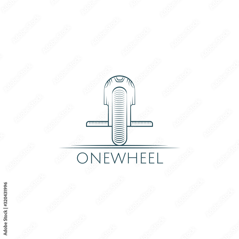 Electric monowheel logo in vintage style with sample text Stock Vector ...