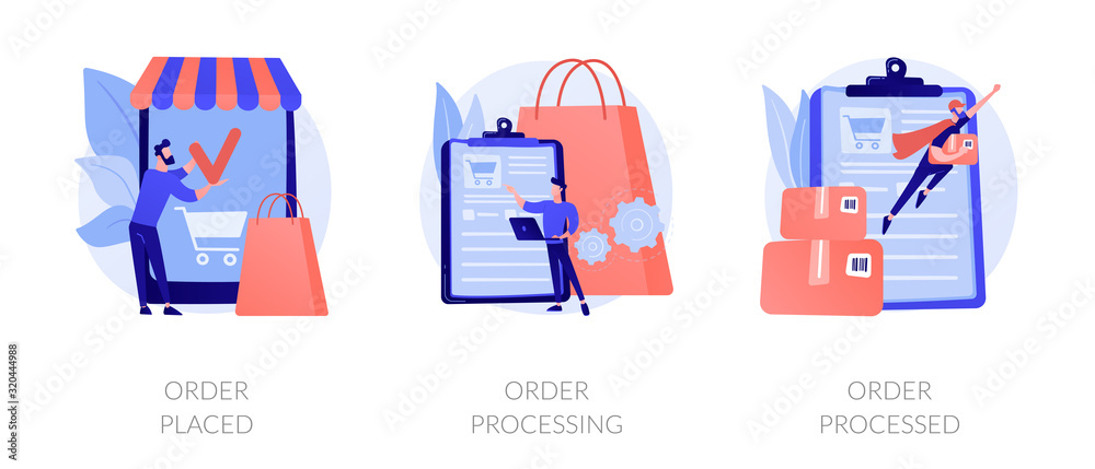 Vektorová grafika „Mobile shopping app, modern online technology ...