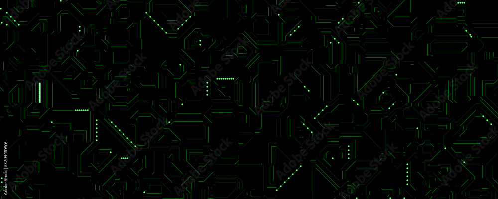 digital green cyber circuits effect background Stock Illustration ...
