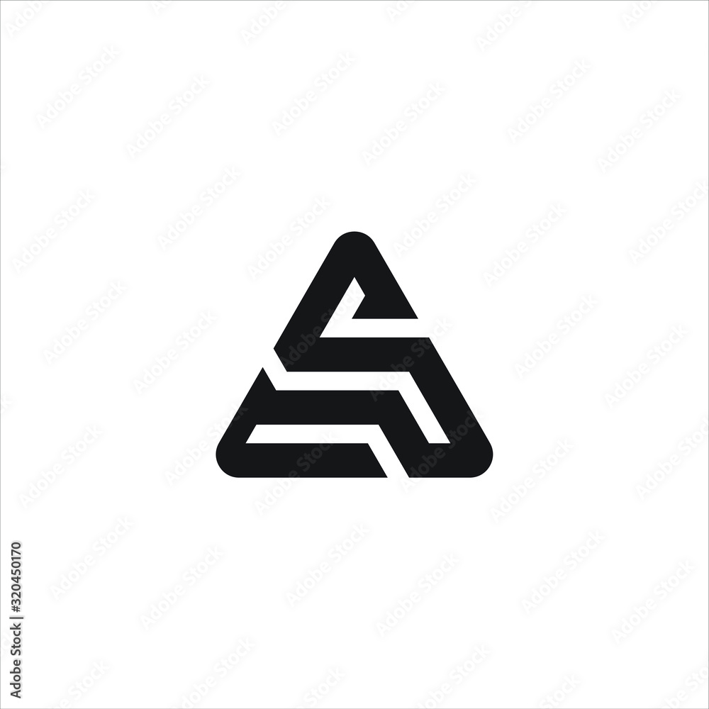 letter S triangle logo icon monogram with white background Stock Vector ...