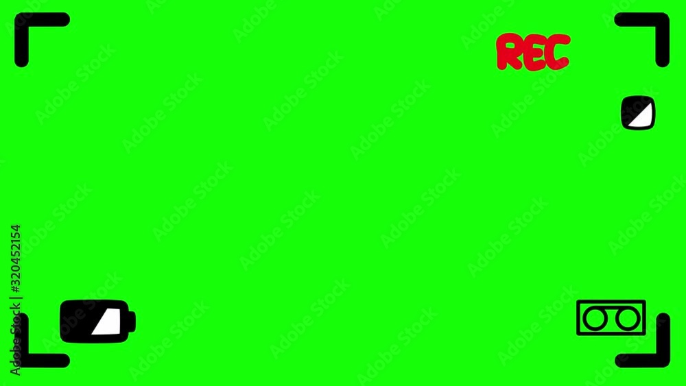 Manual recording of video from the animation screen. Green color of the ...