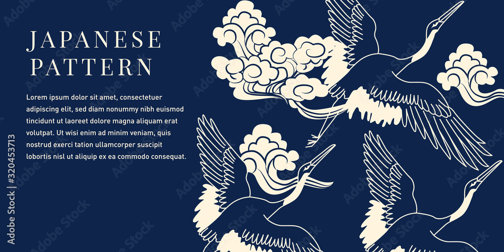 Japanese Indigo Blue Background Stock Vector | Adobe Stock