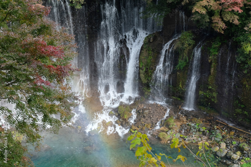 Shiraito no taki waterfall are located in the southwestern foothills of ...