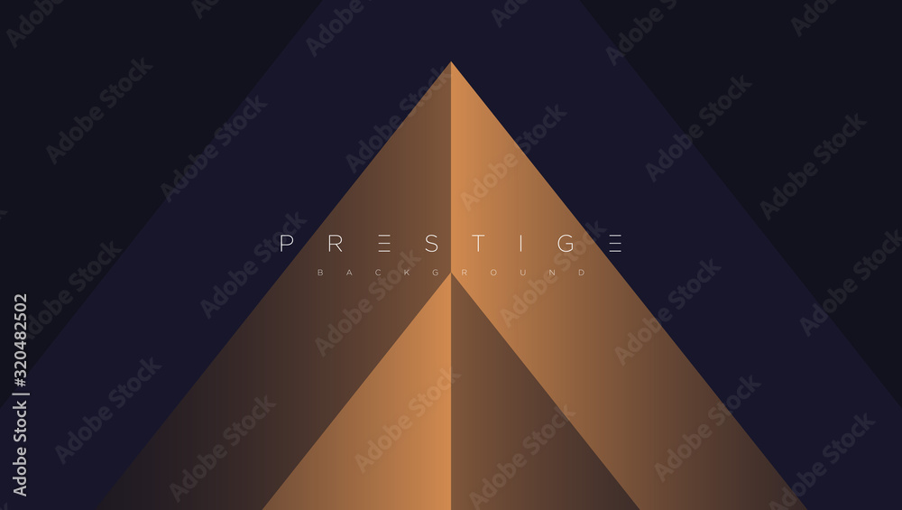 Dark blue premium background with luxury golden geometric elements ...