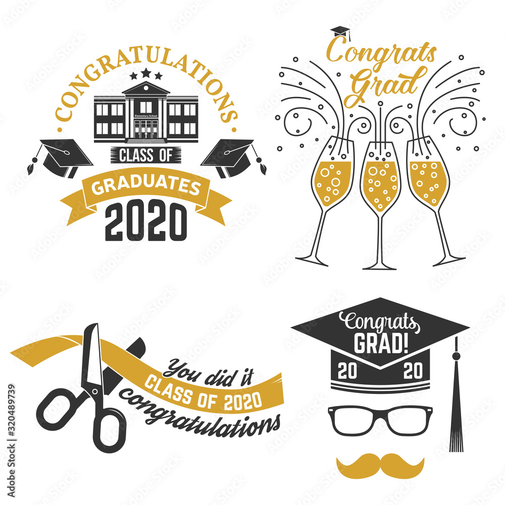 Set of Vector Class of 2020 badges. Concept for shirt, print, seal ...