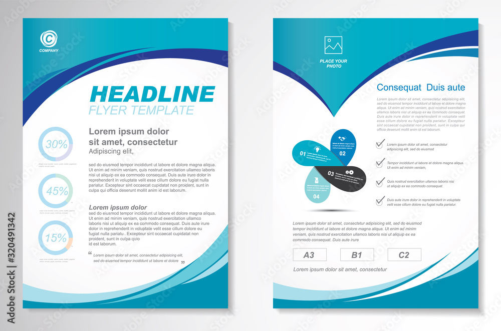 Vector Brochure Flyer design Layout template, size A4, Front page and ...