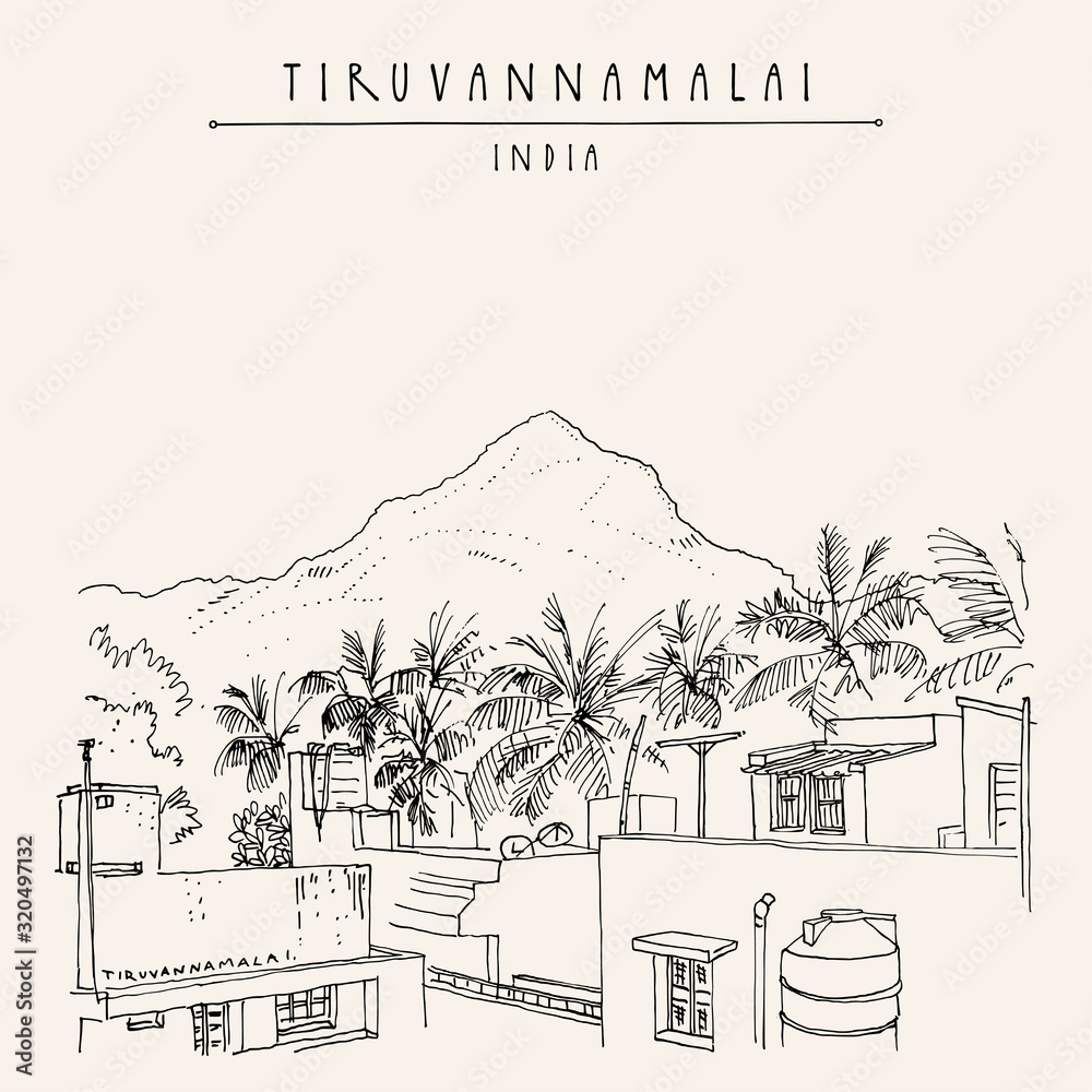 Tiruvannamalai (Tiru), Tamil Nadu, South India. Arunachala sacred ...