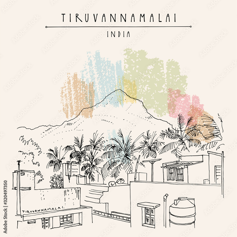 Tiruvannamalai (Tiru), Tamil Nadu, South India. Arunachala sacred ...