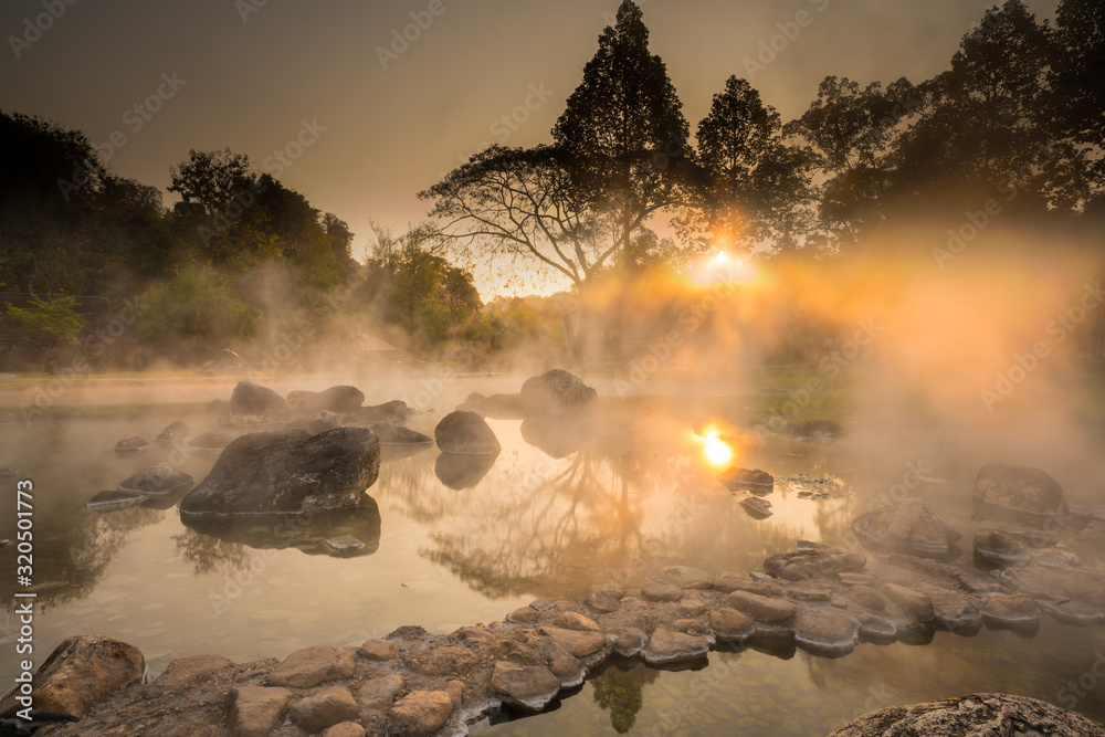 Hot Springs Onsen Natural Bath at National Park Chae Son, Lampang ...