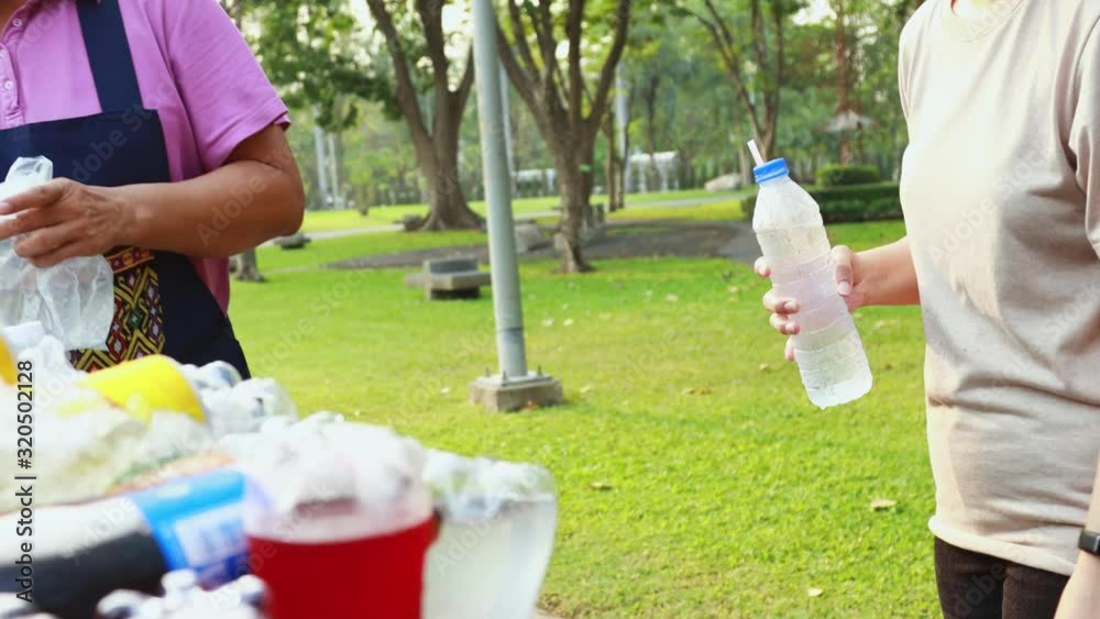 Asian young woman rejecting and trying to reduce the use of plastic ...