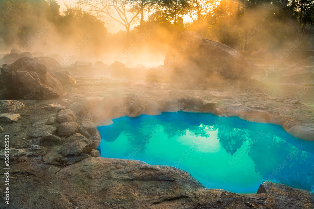 Hot Springs Onsen Natural Bath at National Park Chae Son, Lampang ...