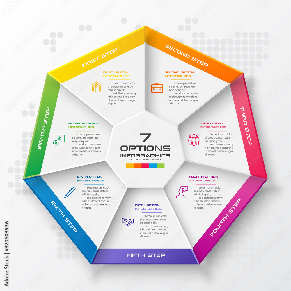 Heptagon infographic,Template for cycle diagram,Business concept 7 with ...