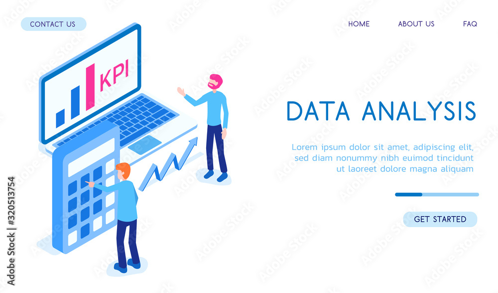 Stylish isometric 3d vector Data Analysis illustration. Good for ...
