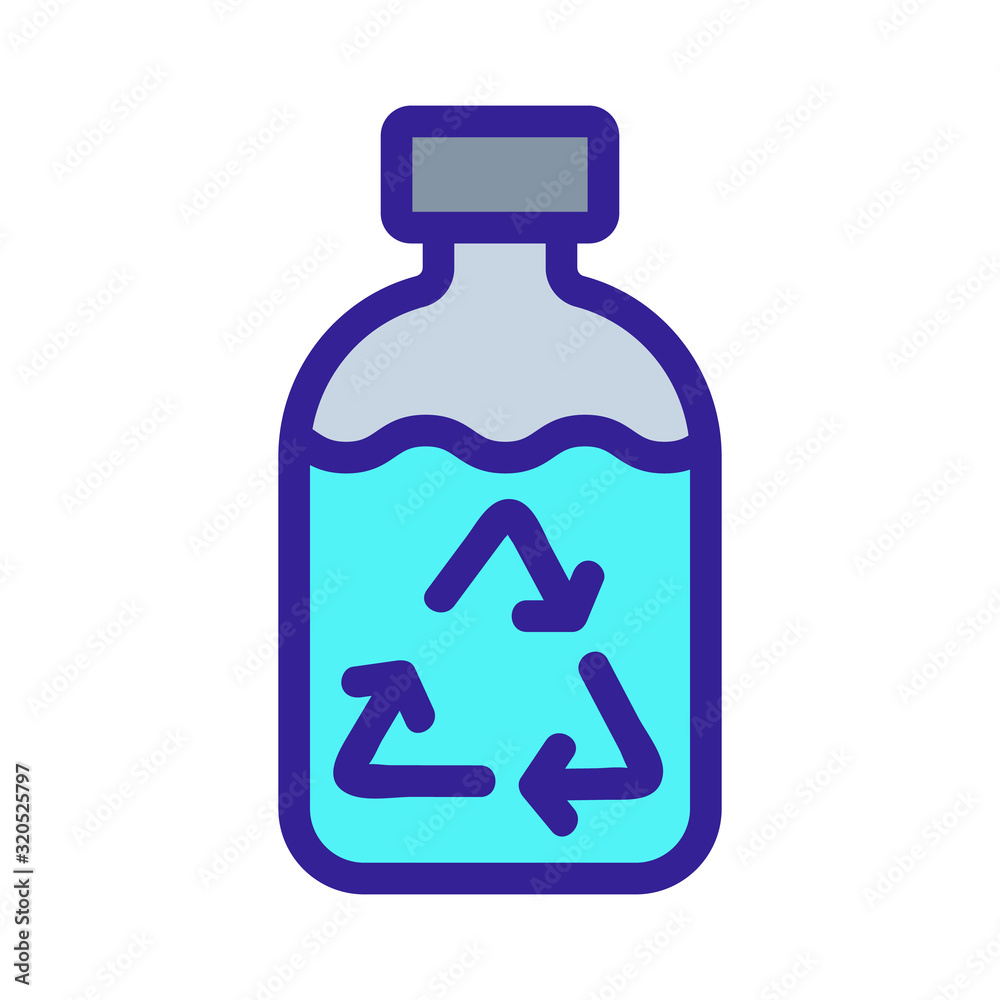 purified water icon vector. A thin line sign. Isolated contour symbol ...