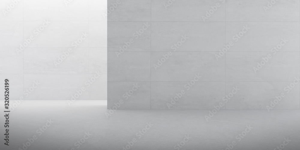 Abstract of architecture space with rhythm of concrete block with sun ...