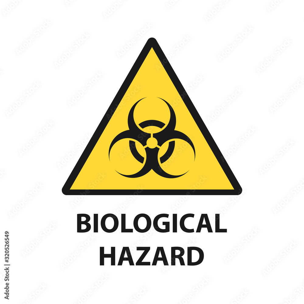 Triangle sign of biological hazard. Symbol of biohazard on yellow ...