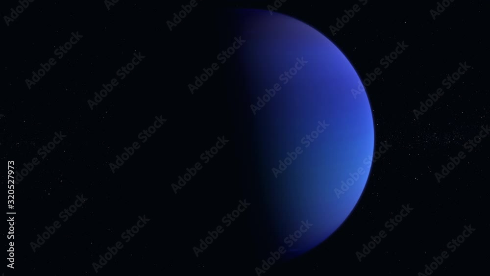 Realistic Neptune close up video. View from Neptune's orbit. Dynamic ...