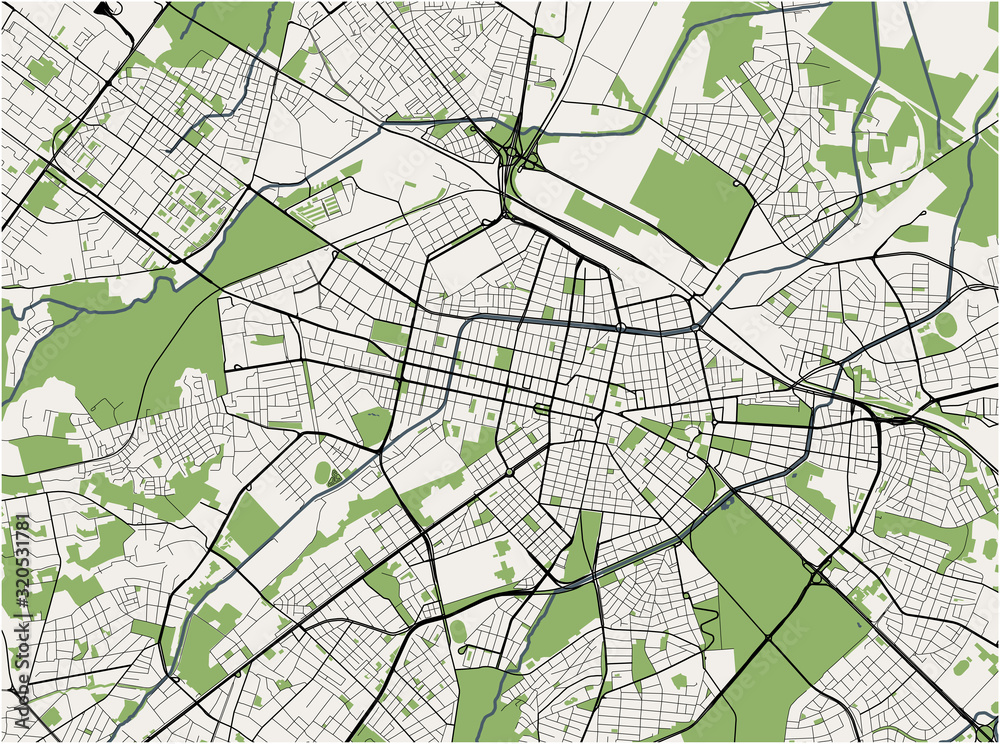 map of the city of Sofia, Bulgaria Stock Vector | Adobe Stock