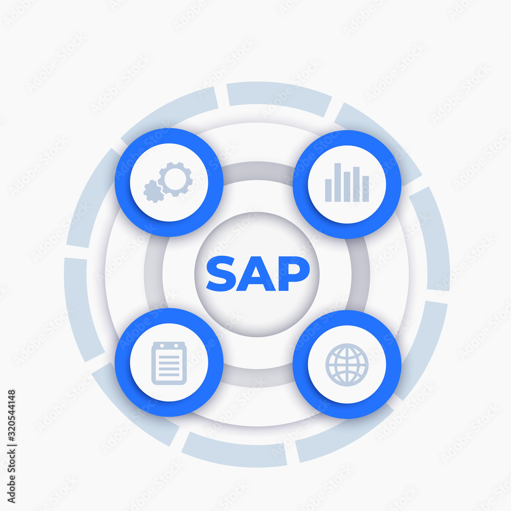SAP, business software vector infographics Stock Vector | Adobe Stock