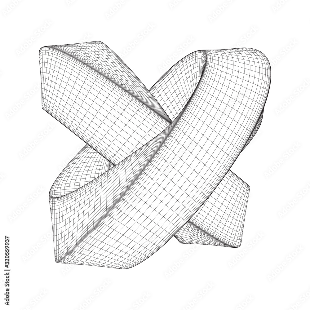 Mobius strip ring knot sacred geometry. Spatial figure with upturned ...