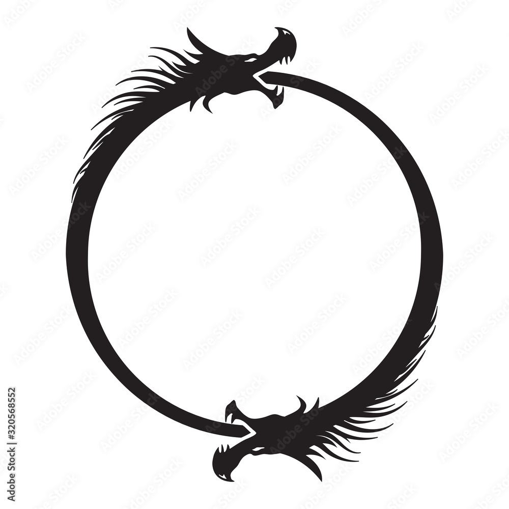 Double Dragons Ouroboros Infinity Symbol Stock Vector | Adobe Stock