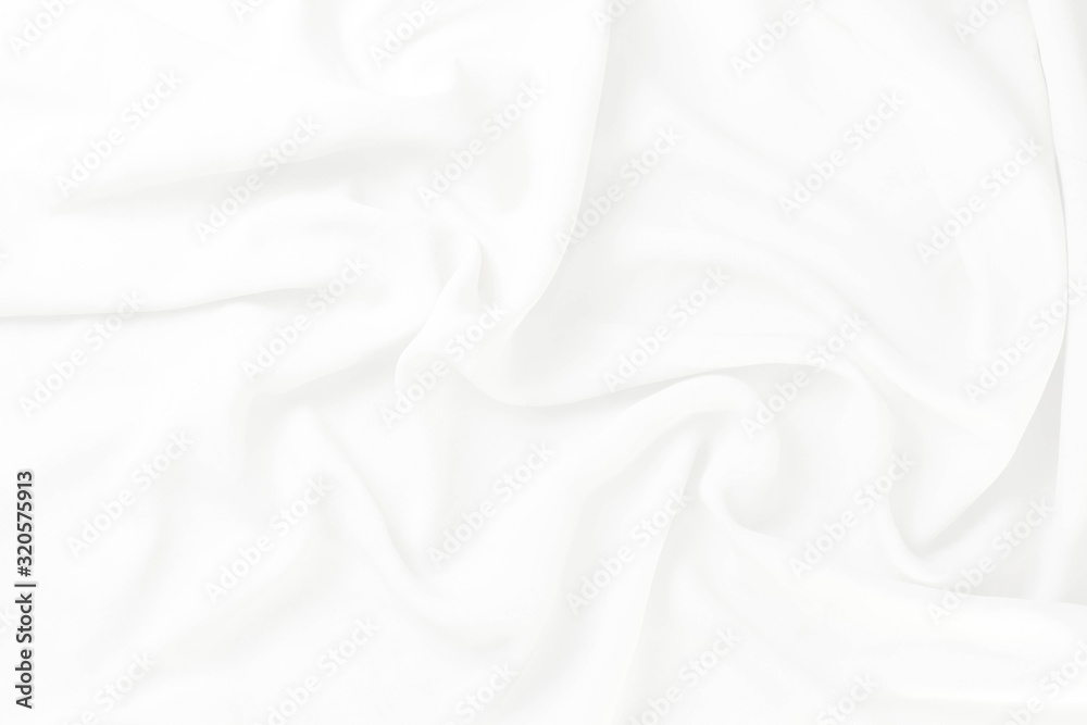 White cloth background soft wrinkled fabric patrem and surface. White ...