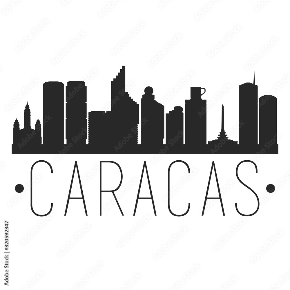 Caracas Venezuela. City Skyline. Silhouette City. Design Vector. Famous ...
