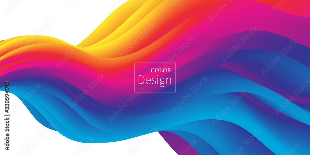 Rainbow Background. Wave Pattern. Fluid Flow. Stock Vector | Adobe Stock