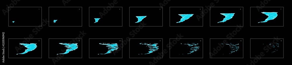 Tornado water effect. Tornado effect frame by frame animation sprite ...