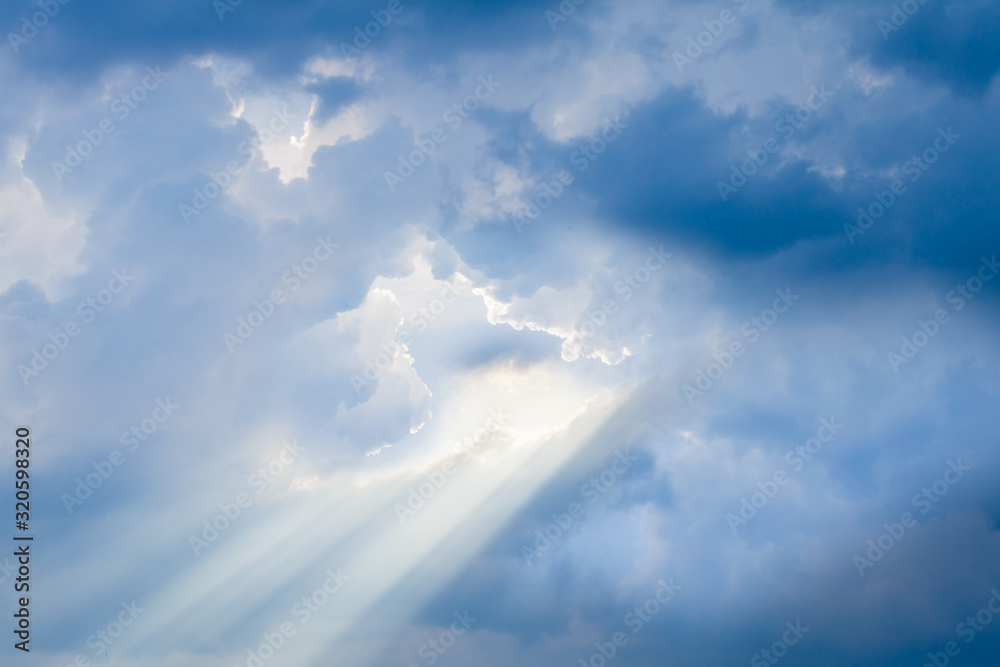 Miraculous heavenly sun light. Divine source of love. Higher power and ...