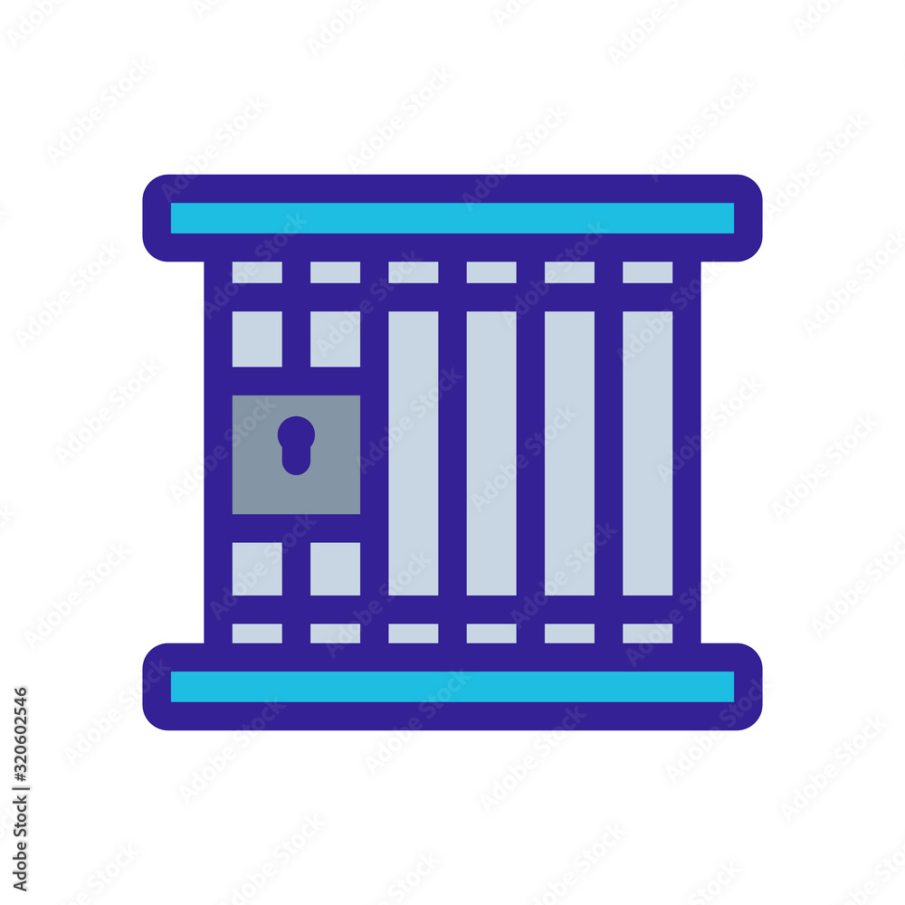 Prison cell icon vector. A thin line sign. Isolated contour symbol ...