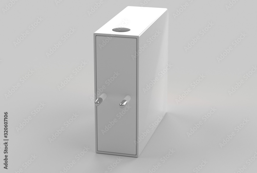Electrical adapter to USB port on a white background rear view 3d ...