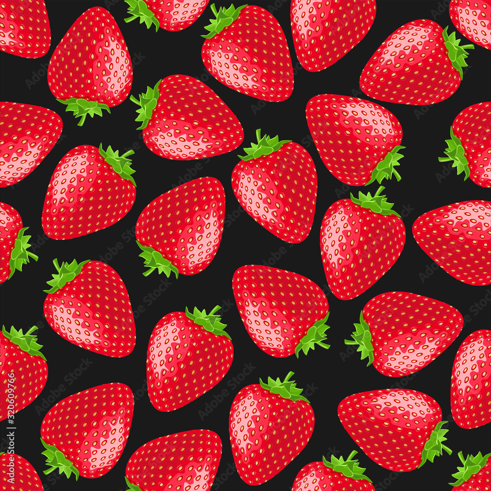 red strawberry seamless pattern. Texture for fabric, wrapping ...