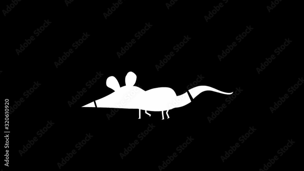 Funny walking mouse. Cartoon animation. Seamless loop. Stock Video ...