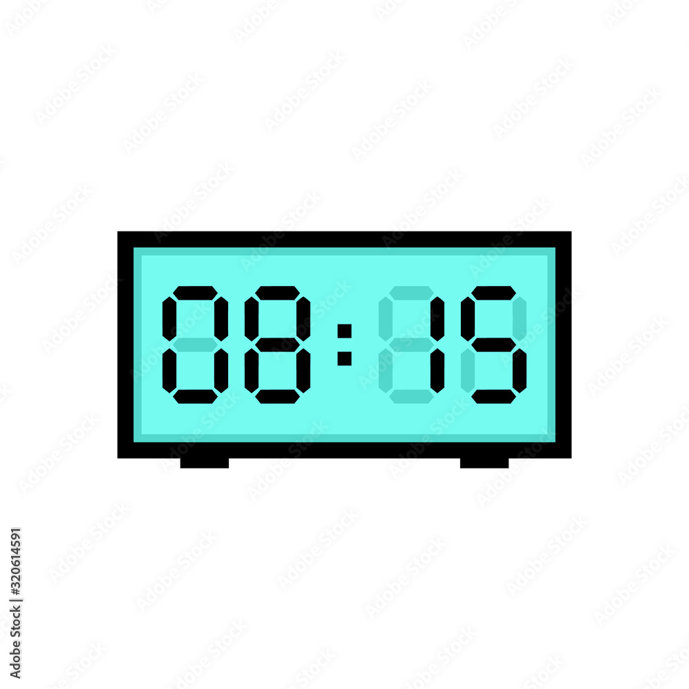 Digital alarm clock displaying 8:15. Clipart image isolated on white ...
