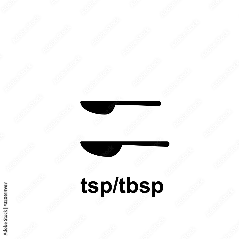 Measuring tablespoon and teaspoon icon. Clipart image isolated on white ...