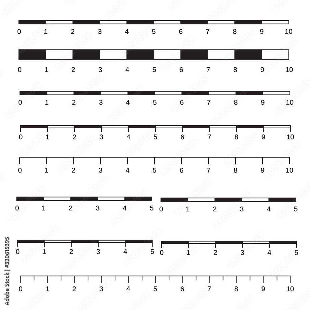 Map scales graphics for measuring distances. Scale measure map vector ...