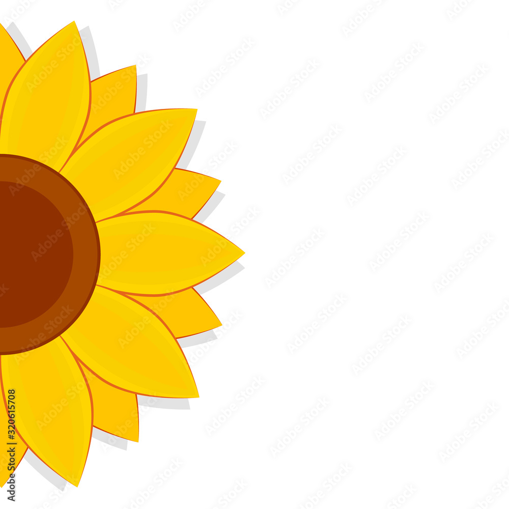 Half sunflower icon. Clipart image isolated on white background Stock ...