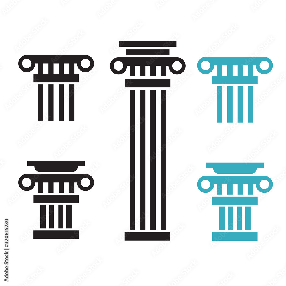 Greek and roman pillar. Outline vector pillar illustration ...
