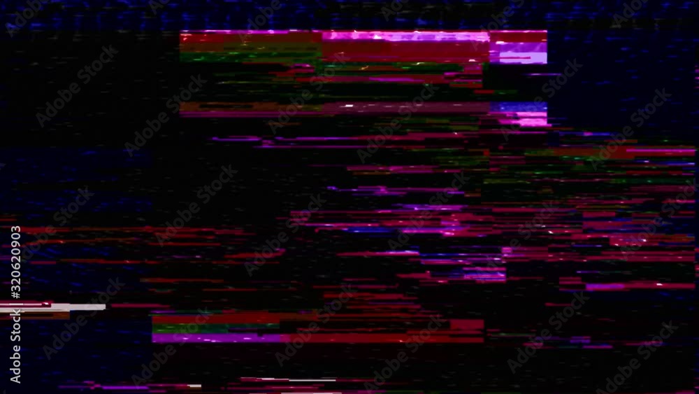 Glitchy digital noise animation with realistic flicker. TV screen noise ...