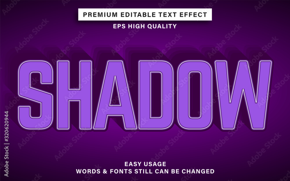 Shadow text effect Stock Vector | Adobe Stock
