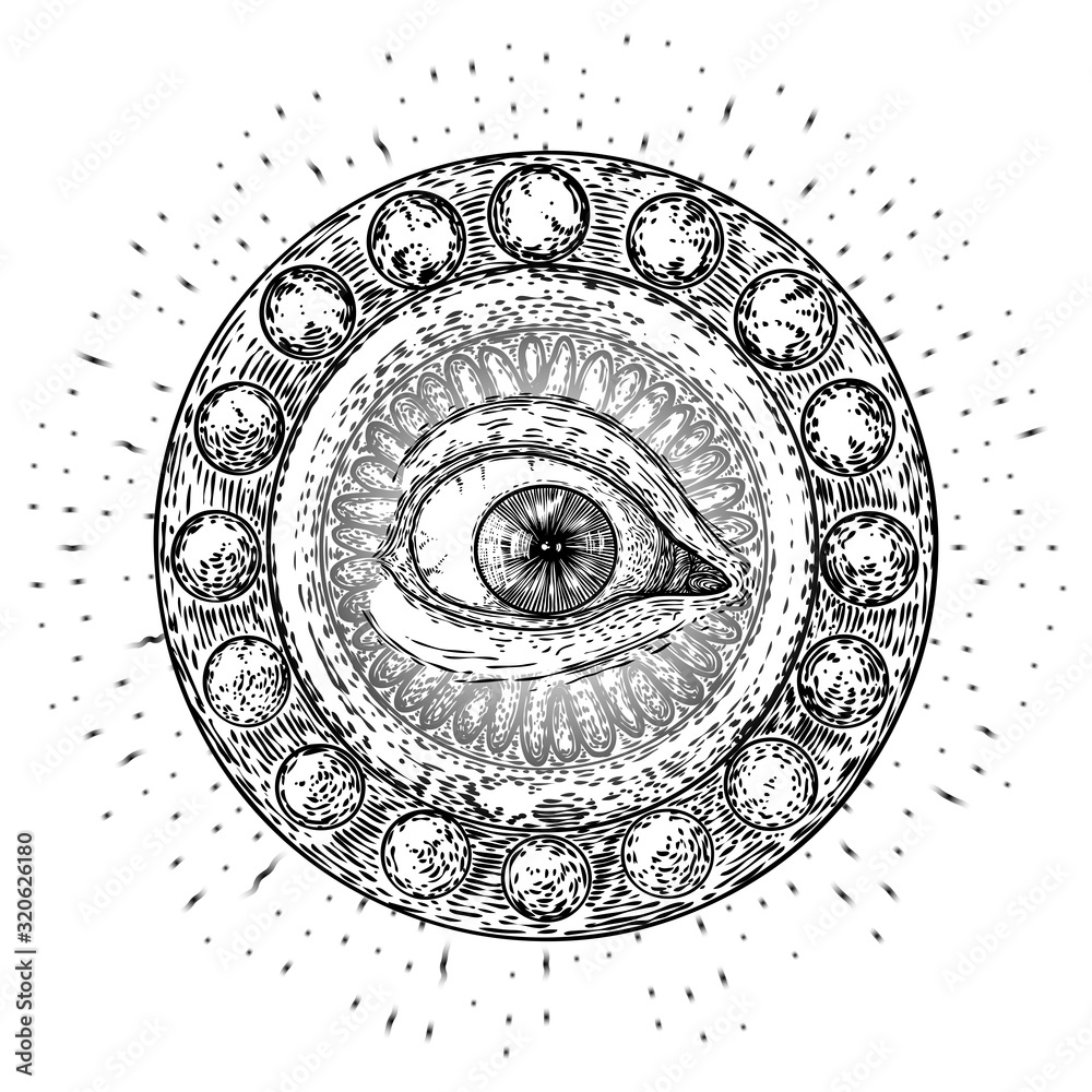 All seeing eye symbol element variation. Alchemy, religion ...