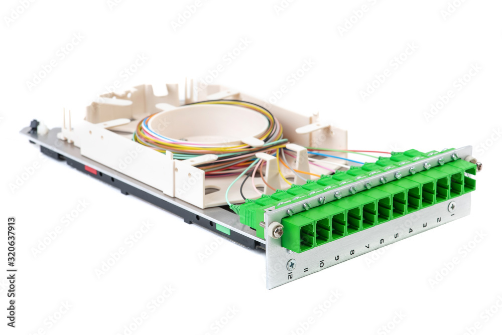 Fiber Optic Distribution Frame Isolated on White Background Stock Photo ...